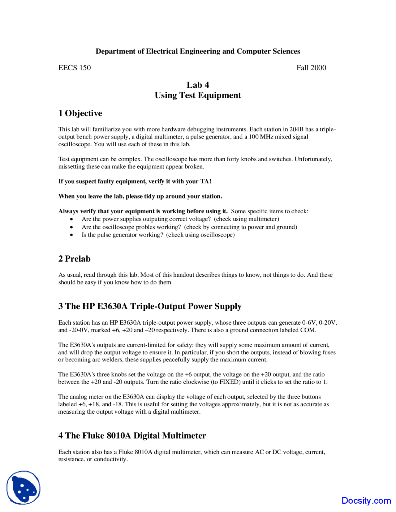 Using Test Equipment Components And Techniques For Digital Systems