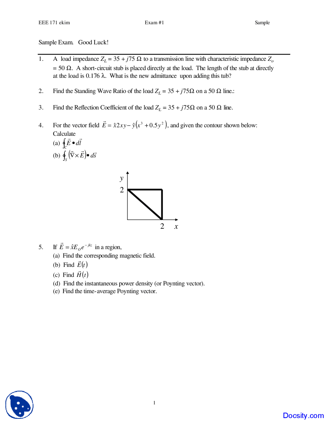 Load Impedance Communication Transmission Principles Exam Docsity