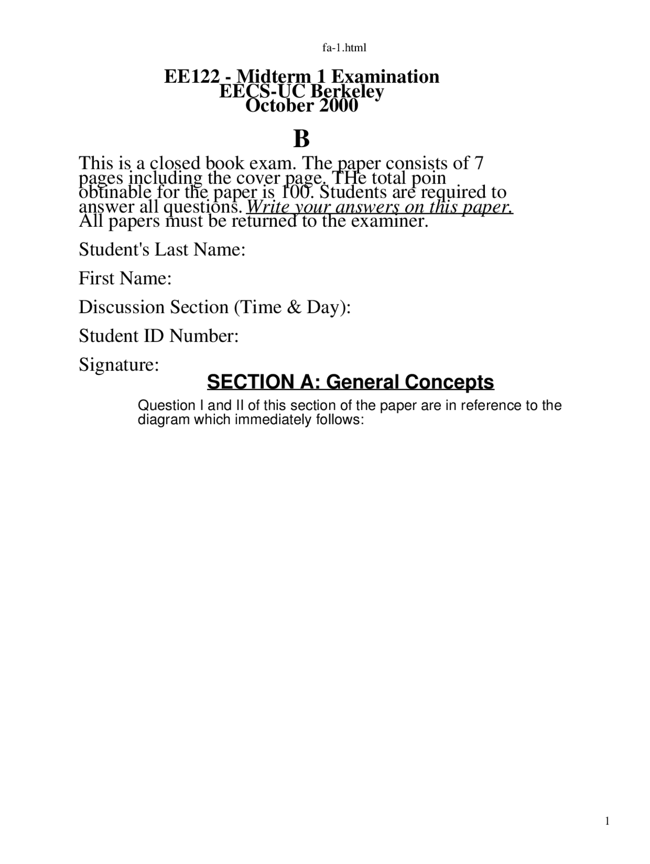 Schematic Introduction To Communication Networks Exam Docsity