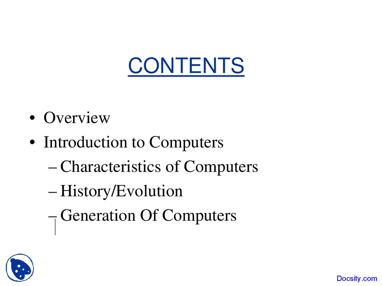 Characteristics of Computers - Computer Fundamentals - Lecture Slides ...