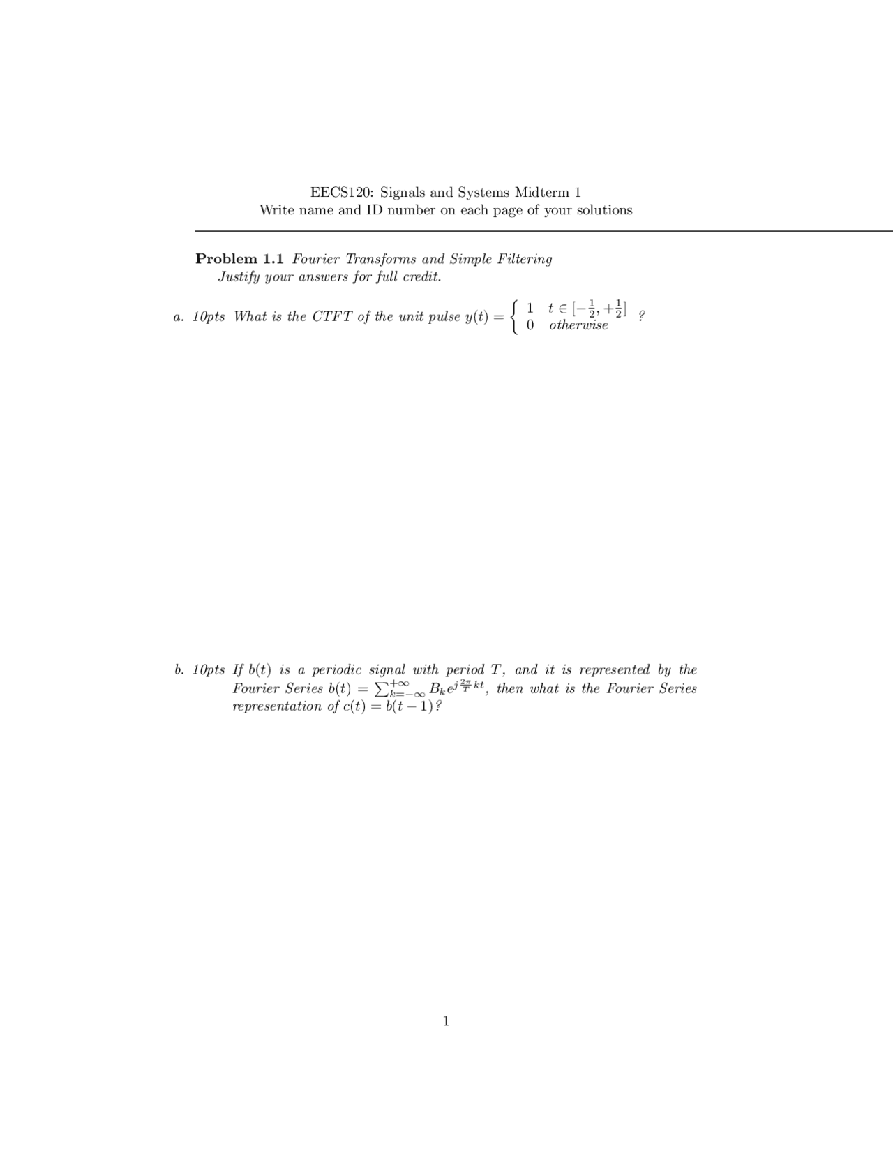 Unit Pulse Signals And Systems Exam Docsity