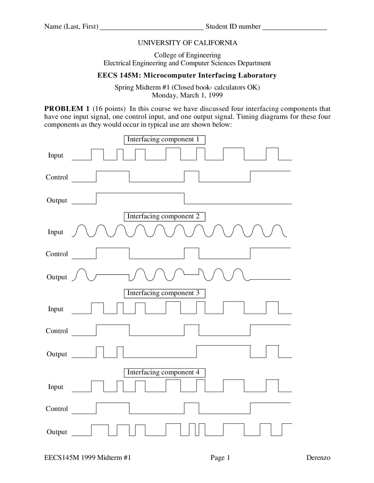 Interfacing Component Introductory Microcomputer Interfacing Exam