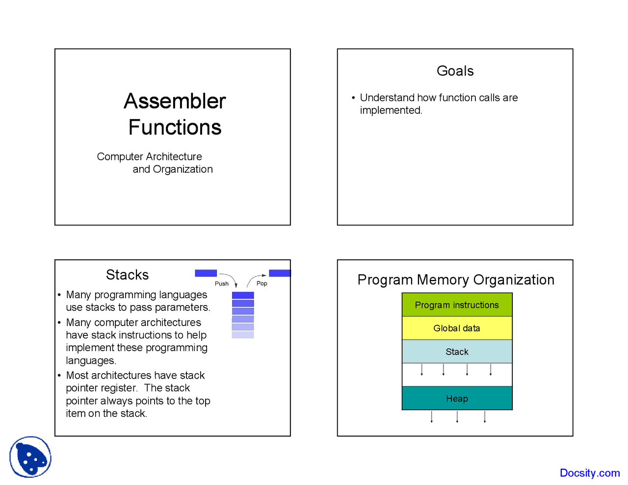 Assembler Function Introduction To Computer Architecture Lecture