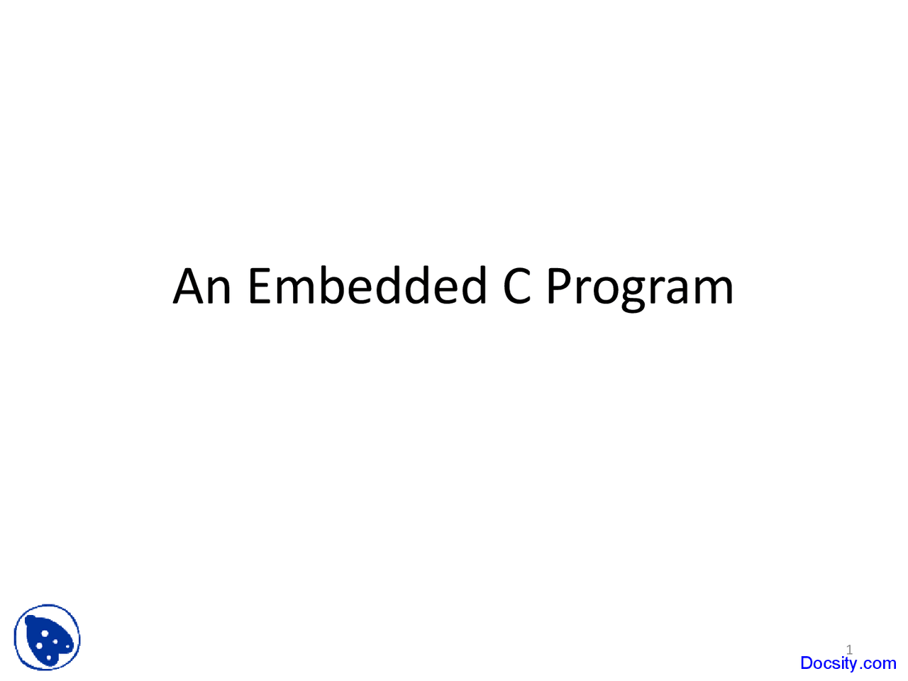 Embedded Program Embedded System Design Lecture Slides Docsity