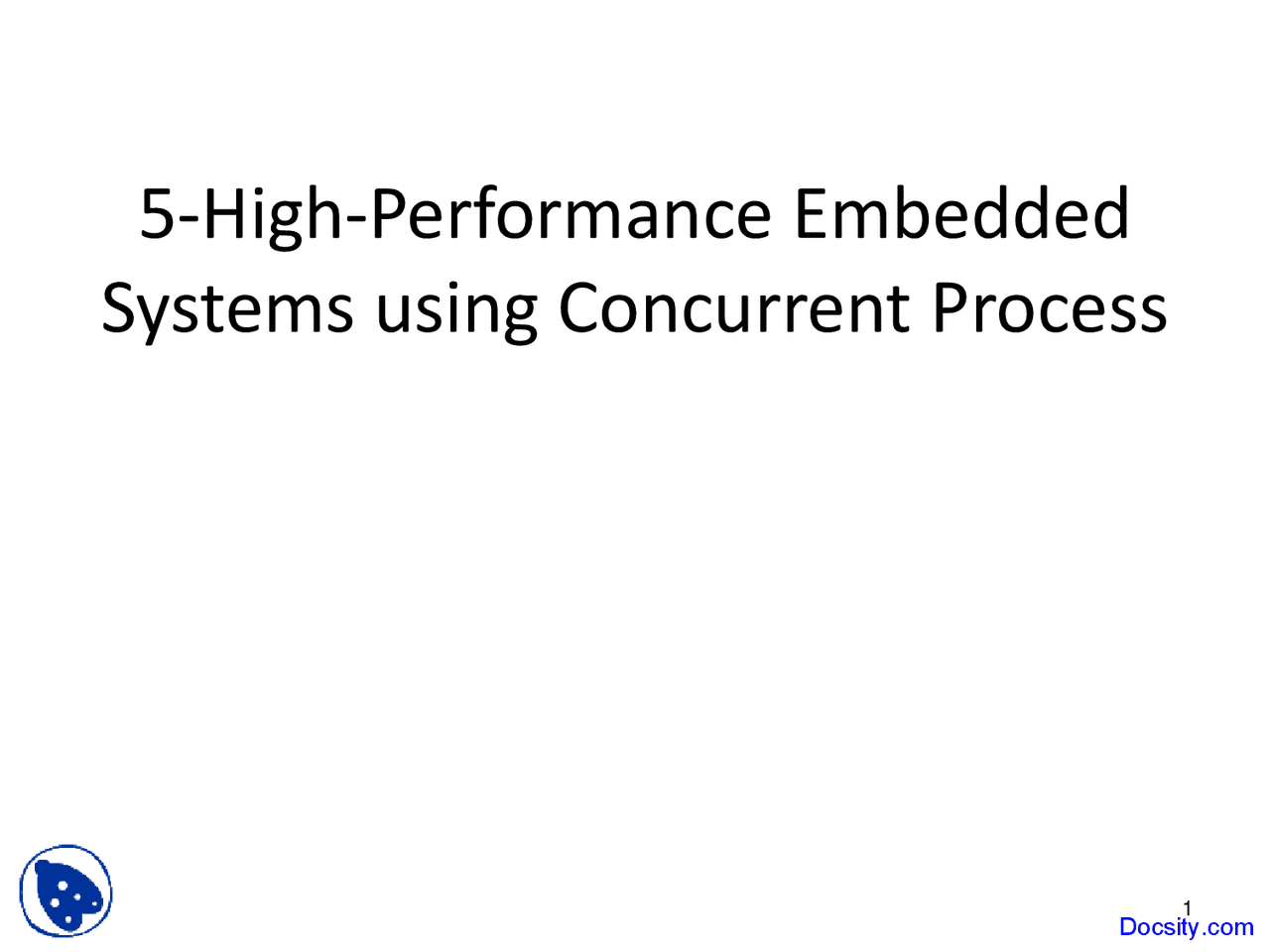 High Performance High Performance Embedded Systems Design Lecture Slides Docsity