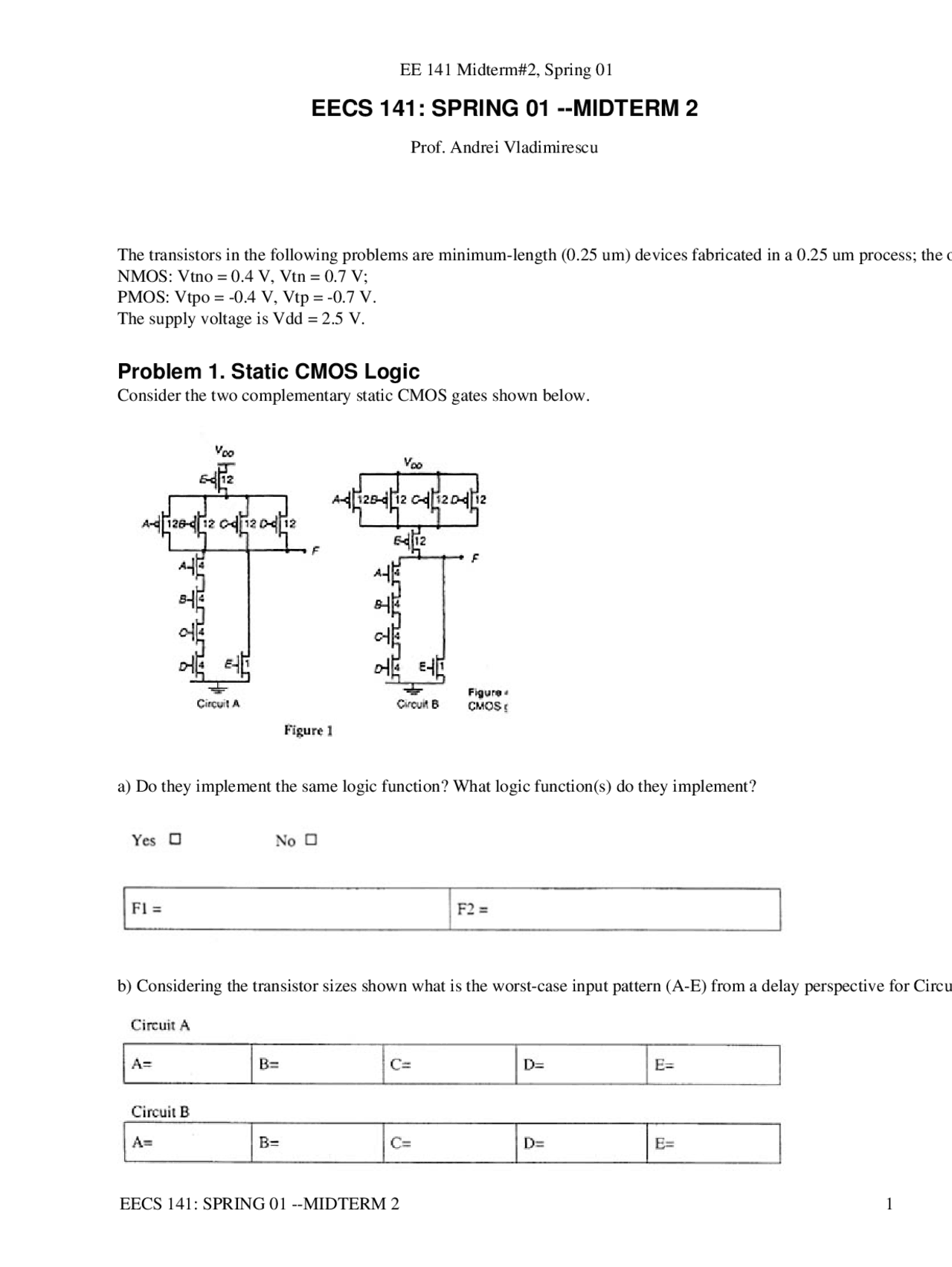 Complementary Static Introduction To Digital Integrated Circuits