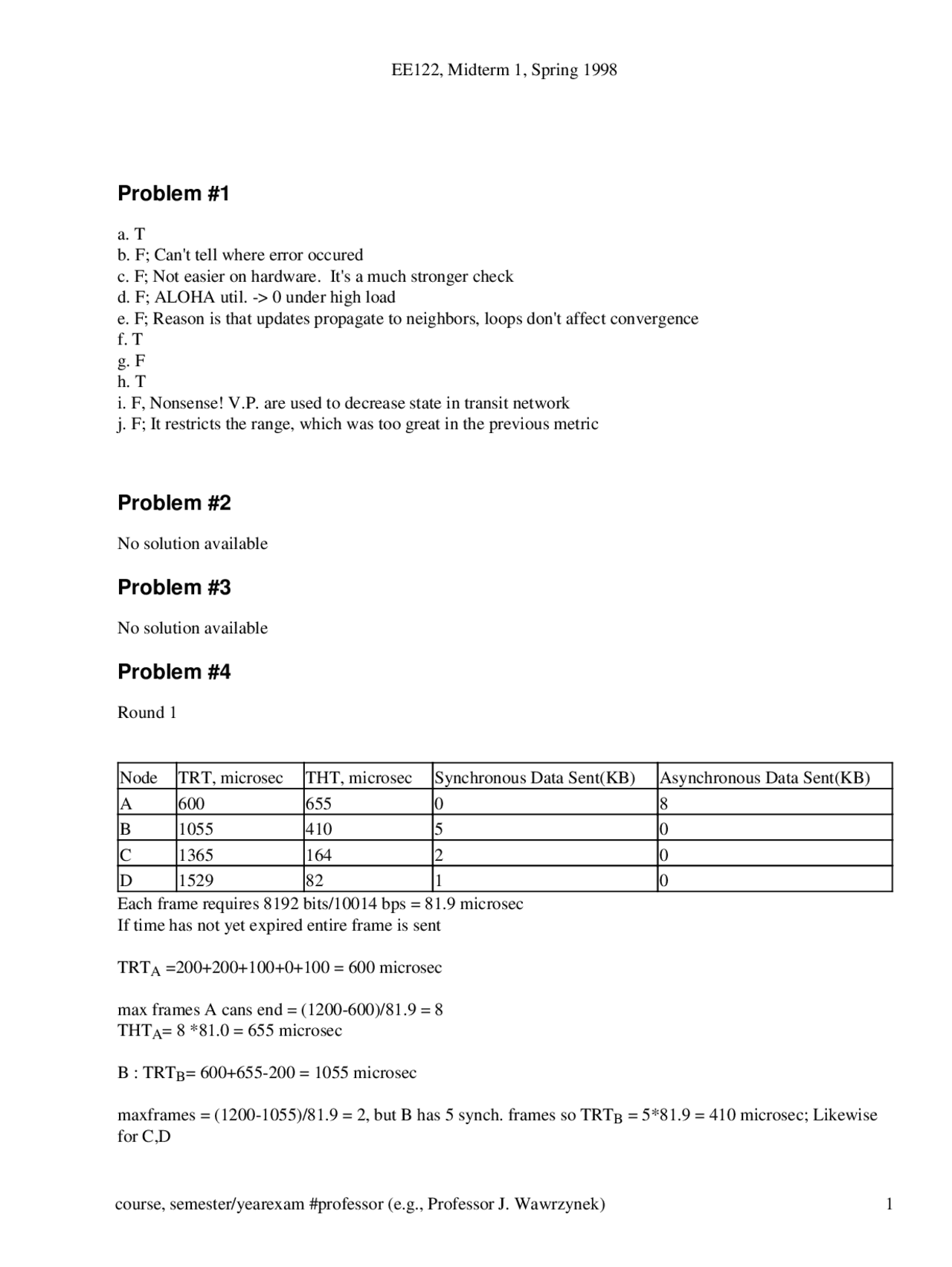 Discard Introduction To Communication Networks Solved Exam Docsity