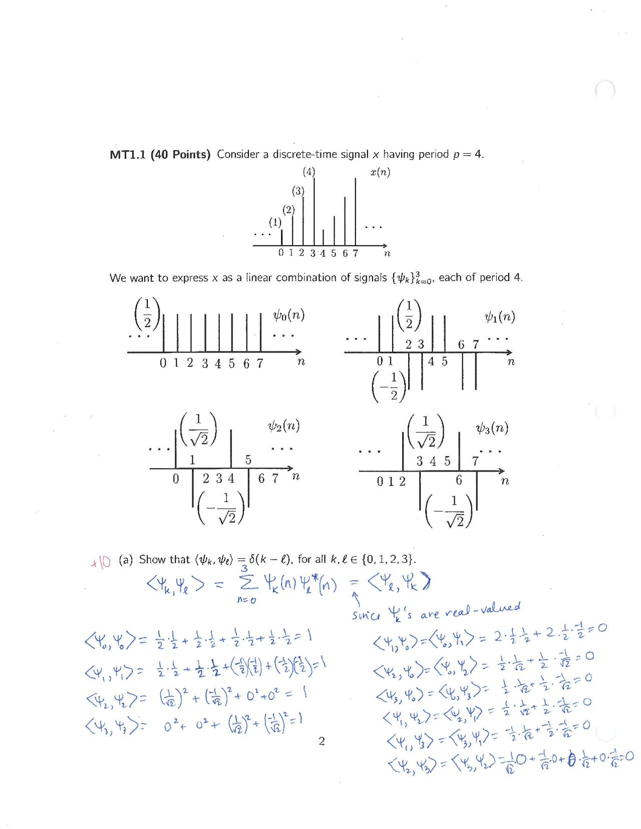 Horizontal Signals And Systems Solved Exam Docsity