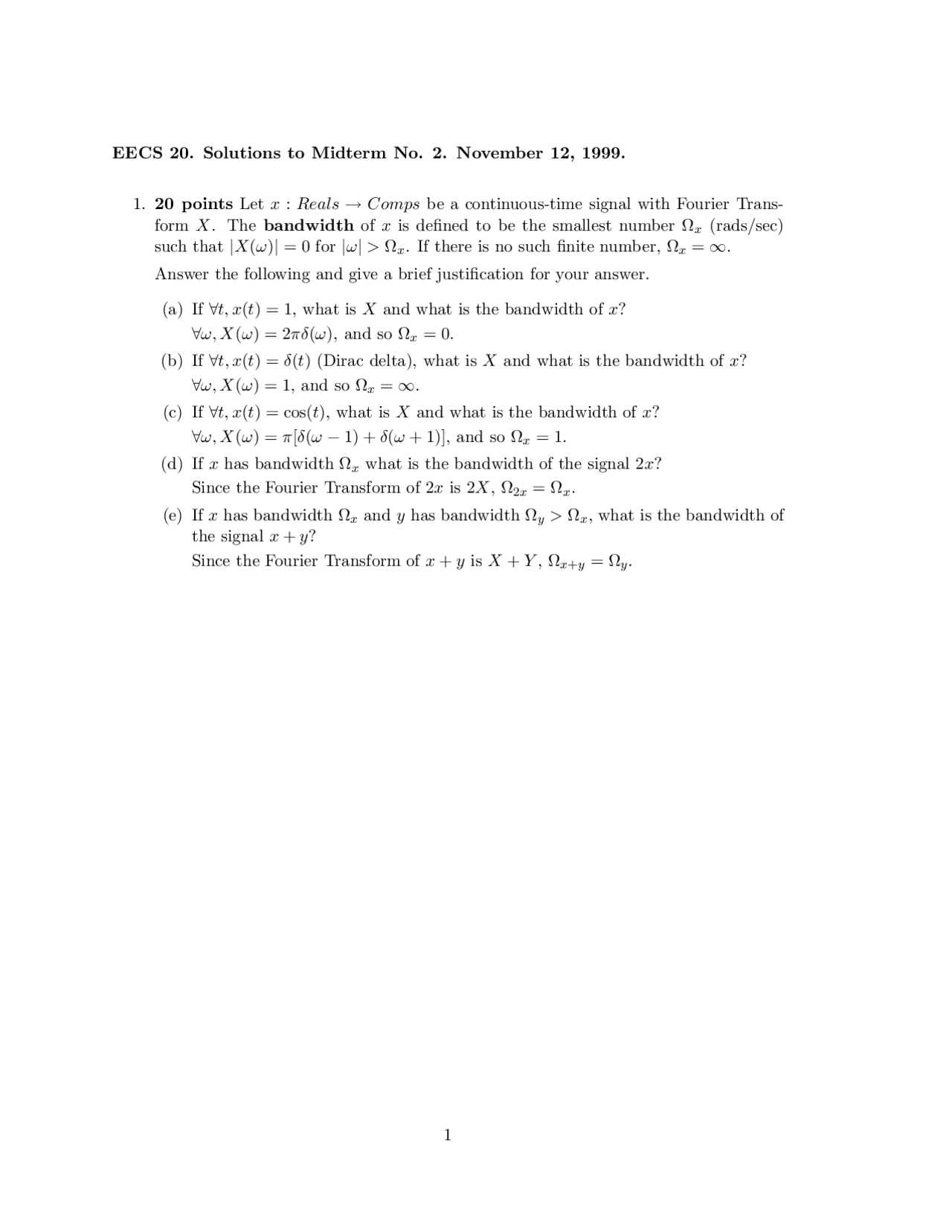 Bandlimited Structure And Interpretation Of Systems And Signals