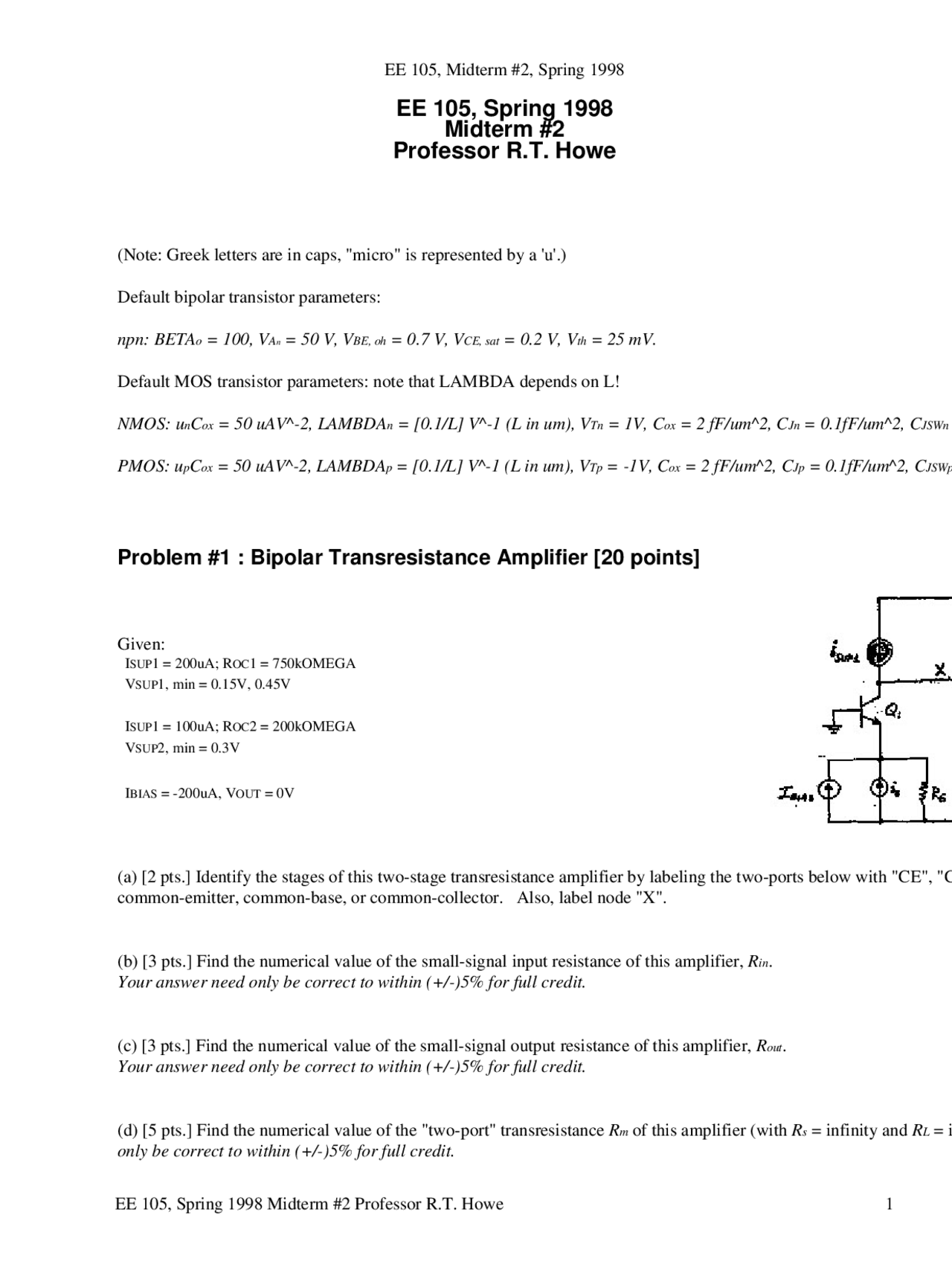 Common Collector Microelectronic Devices And Circuits Exam Docsity