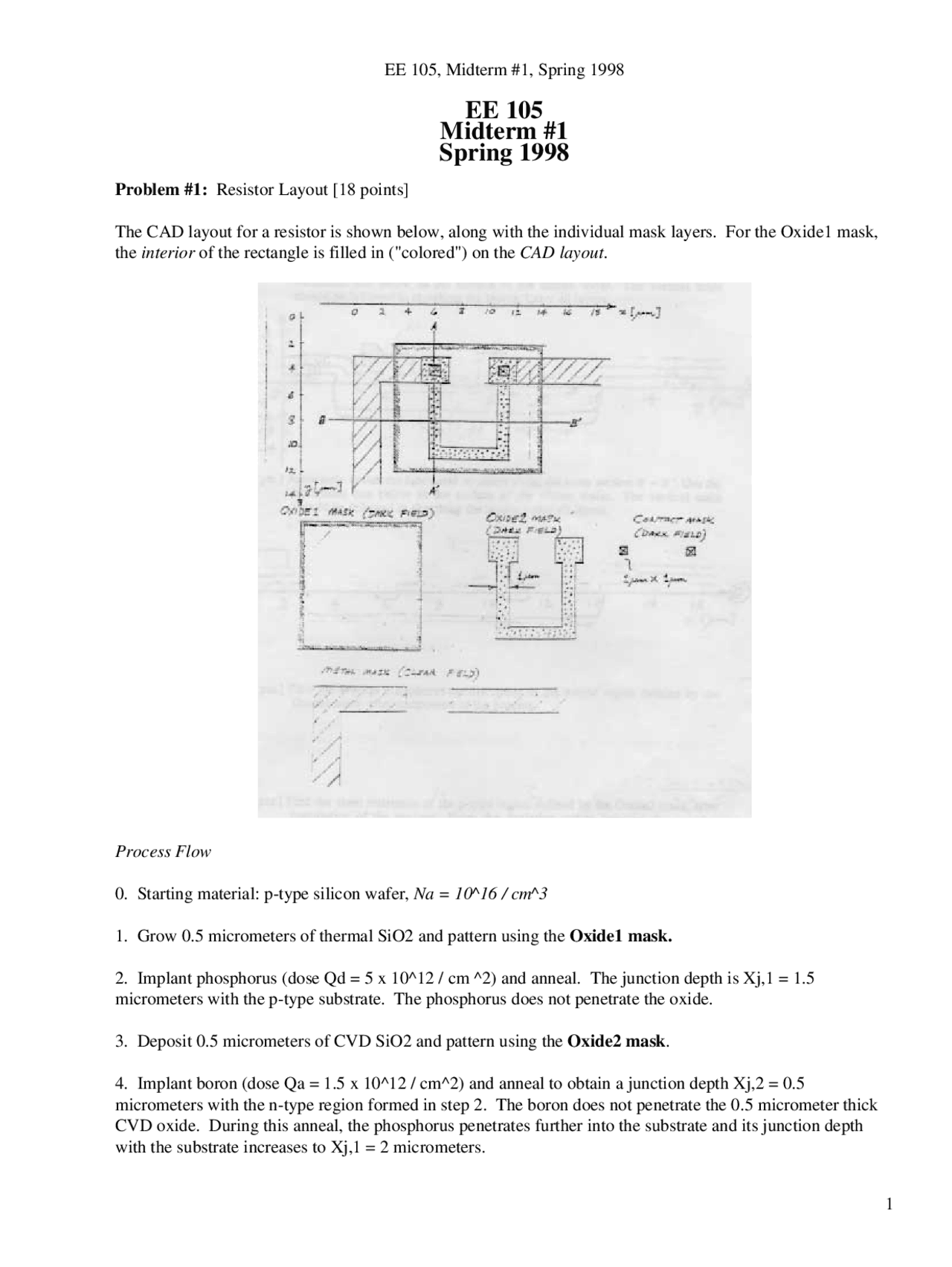 Resistor Layout Microelectronic Devices And Circuits Exam Docsity