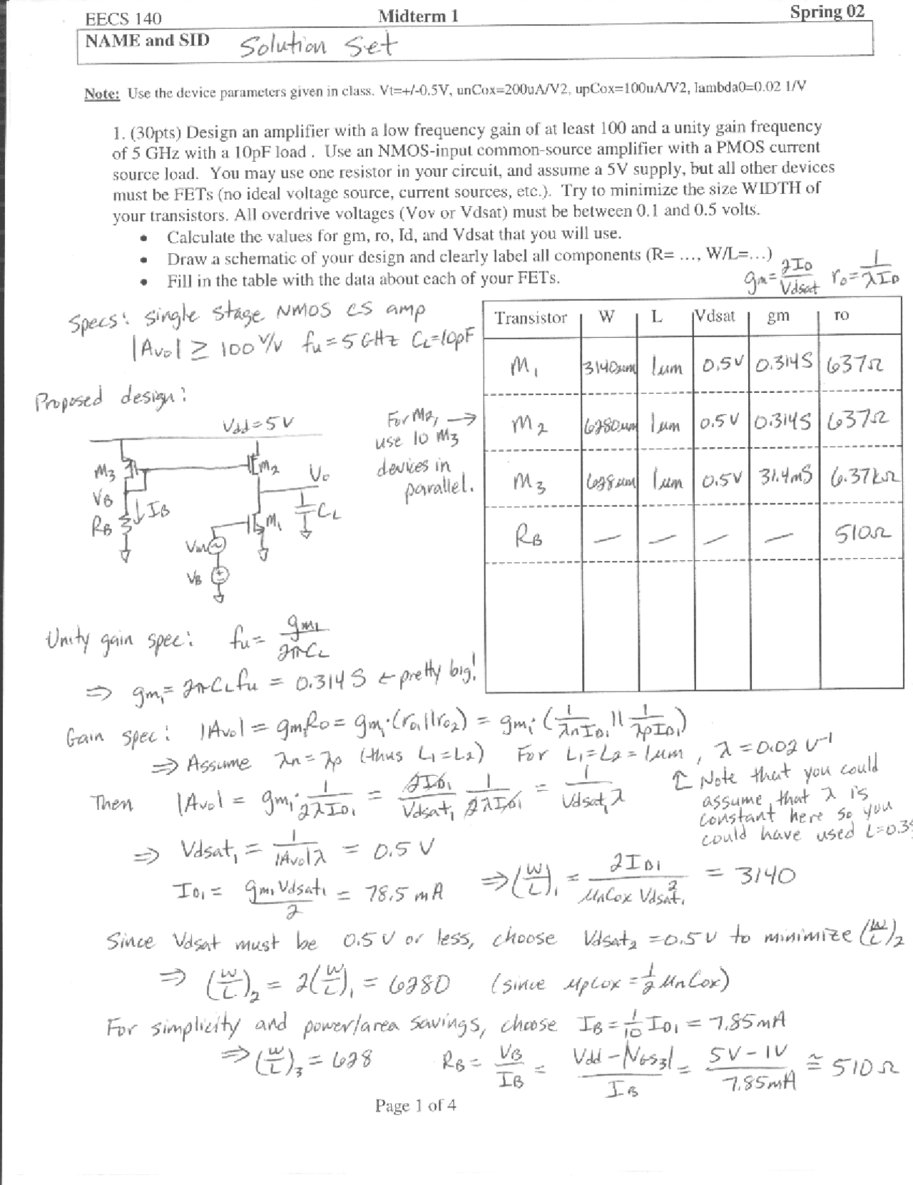 Differential Pairs Linear Integrated Circuits Solved Exam Docsity