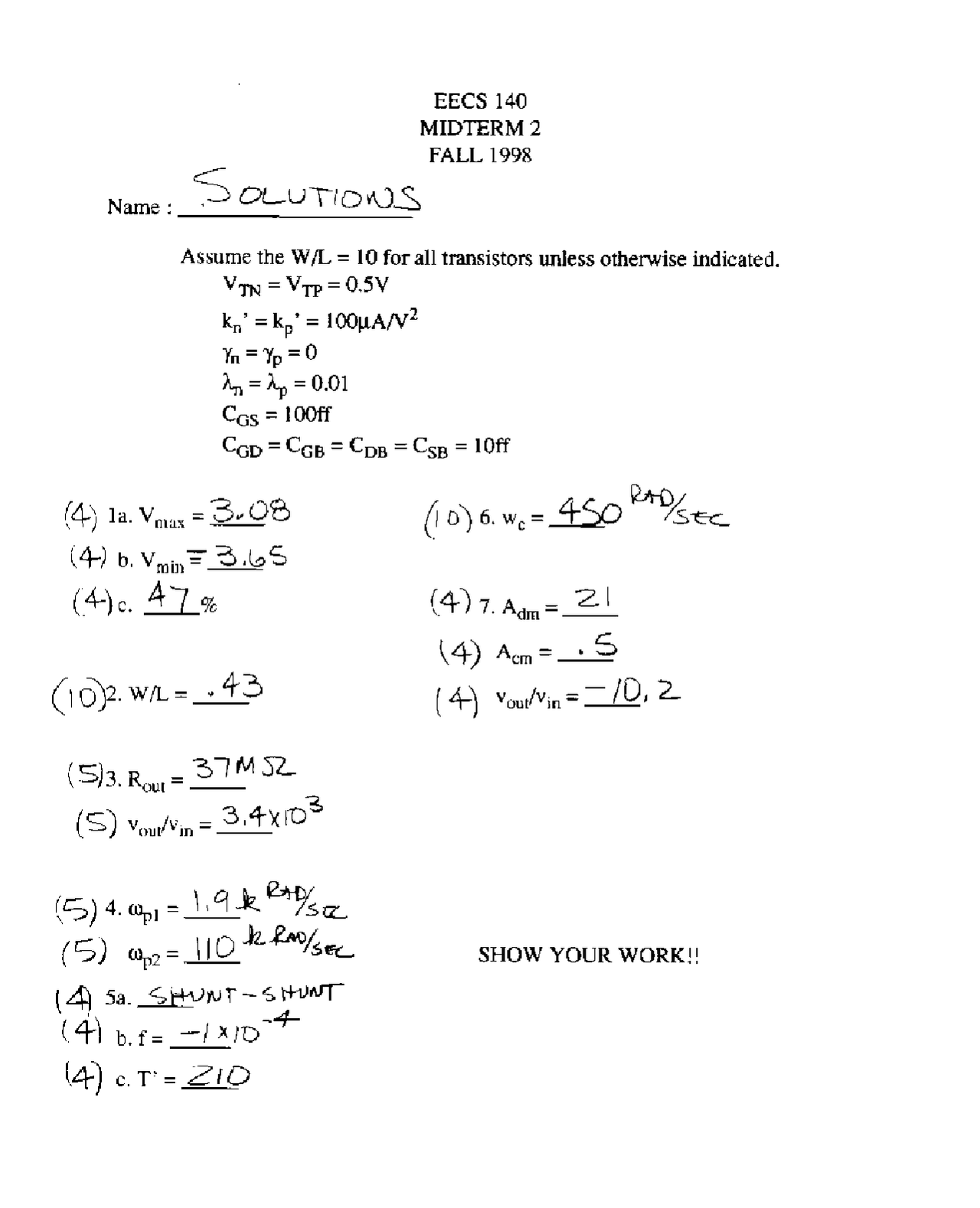Reference Linear Integrated Circuits Solved Exam Docsity