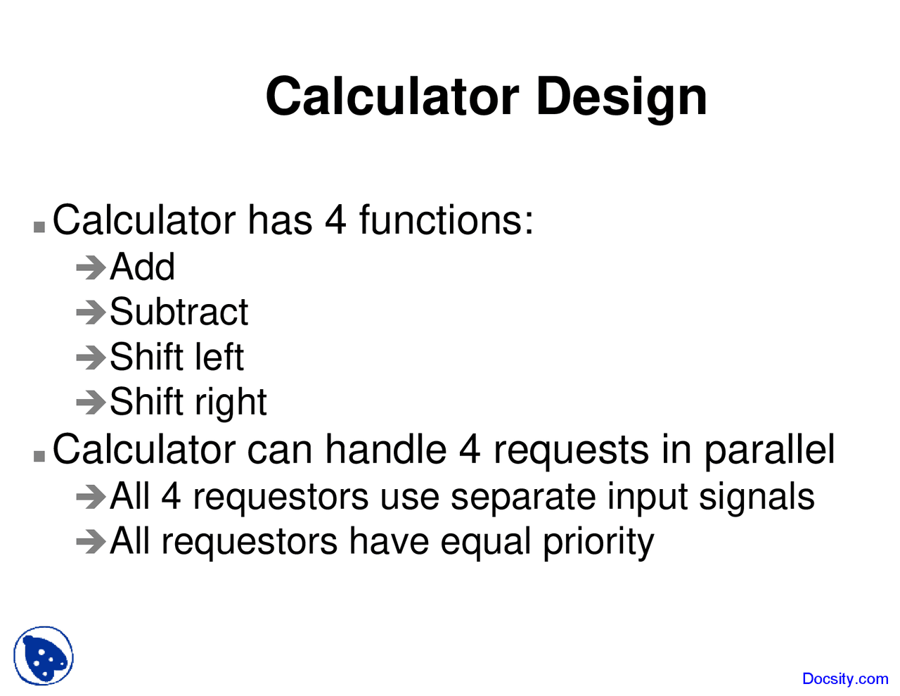 Calculator Design Functional Verification Lecture Slides Docsity