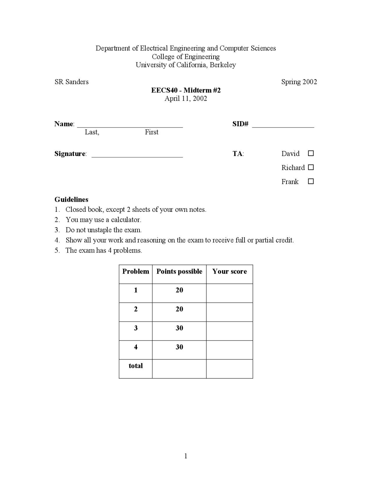 Diode Logic Introduction To Microelectronic Circuits Exam Docsity