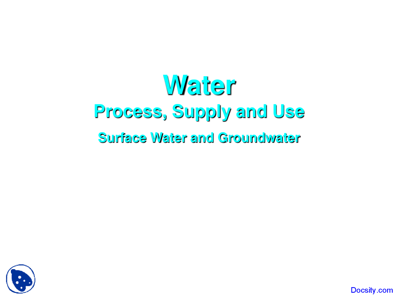 Water Environmental Engineering Lecture Slides Docsity