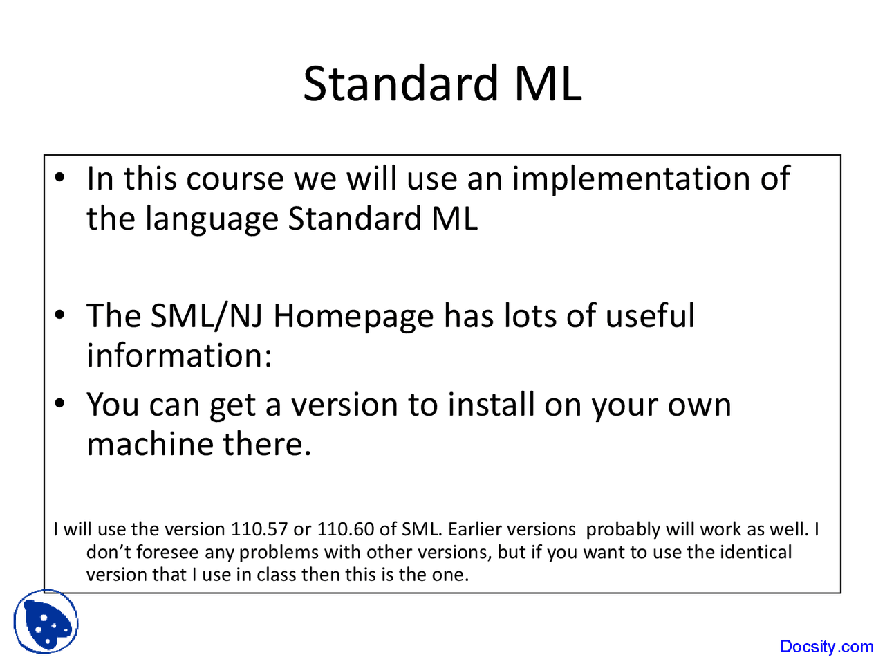 Standard Ml Compiler Design Lecture Slides Docsity