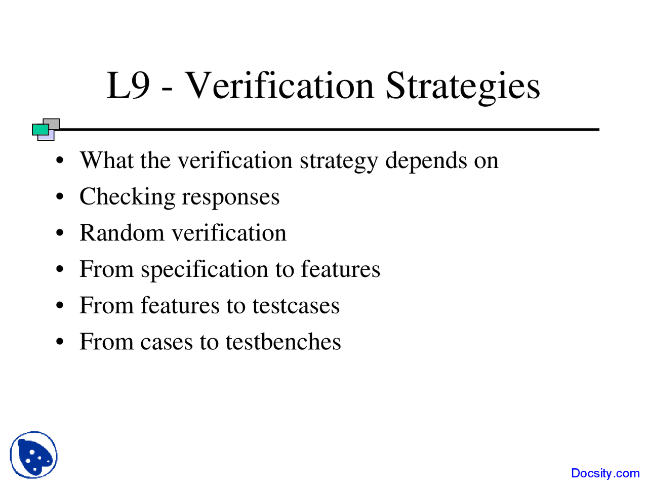 Verification Strategies Functional Verification Lecture Slides Docsity
