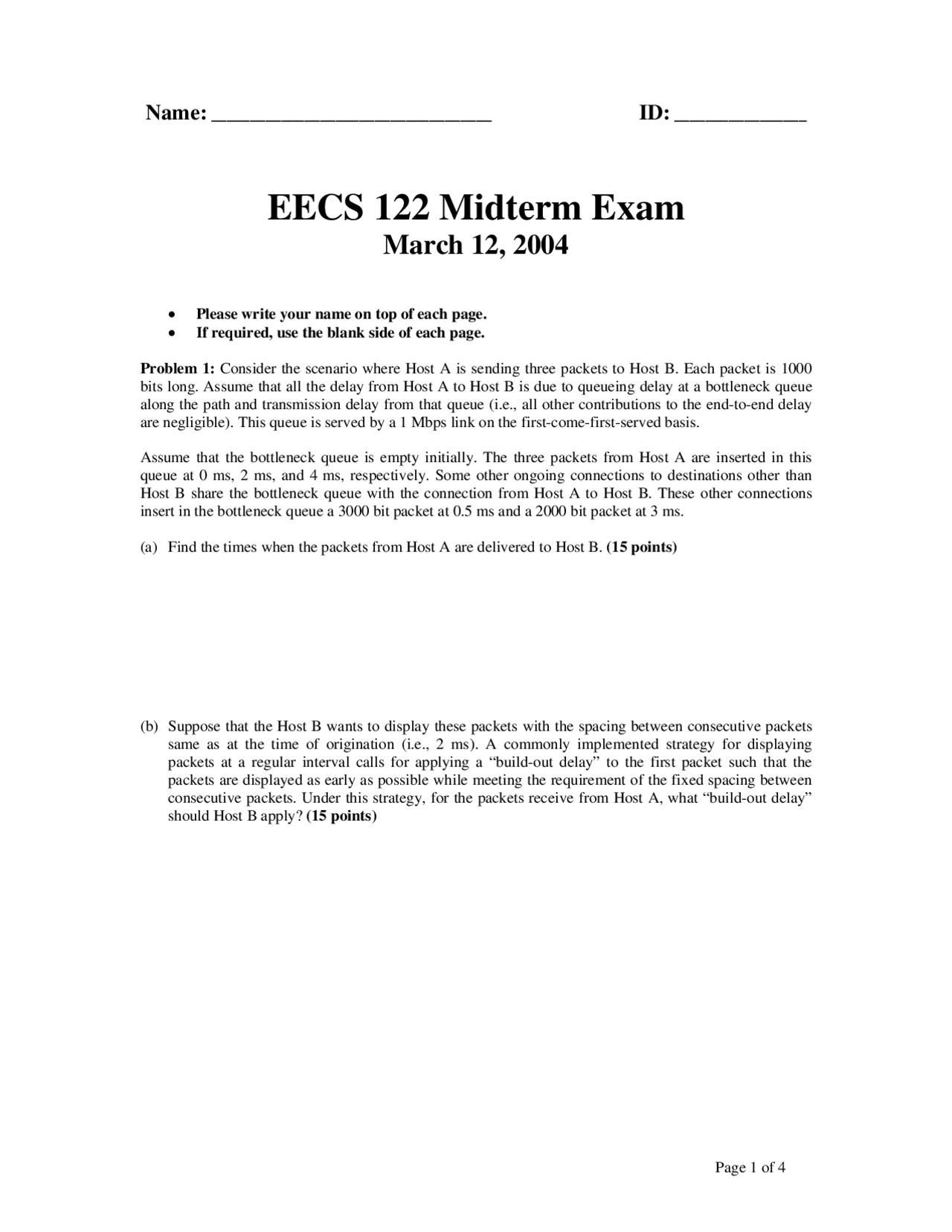Ongoing Connections Introduction To Communication Networks Exam
