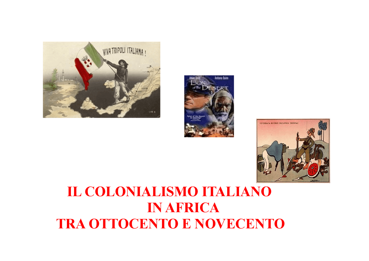 Il colonialismo italiano - Appunti - Storia contemporanea - Docsity