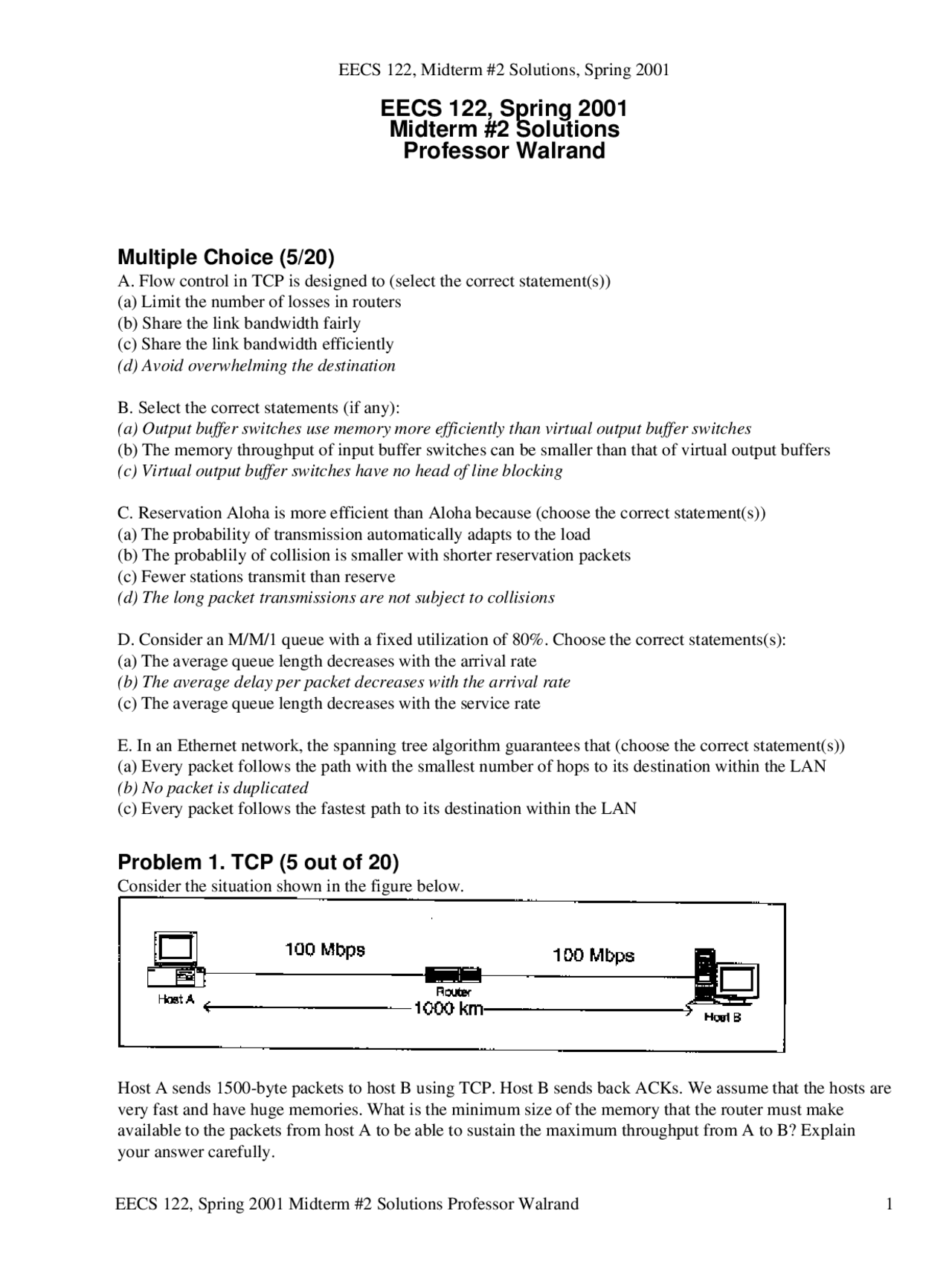 Errors Introduction To Communication Networks Solved Exam Docsity