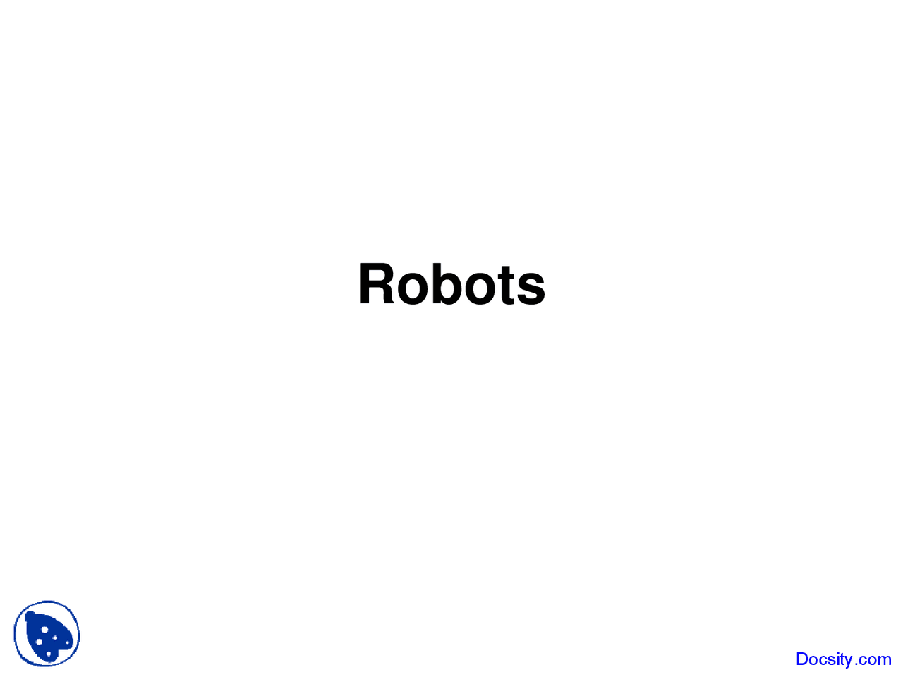Robots Computer Literacy Lecture Slides Docsity
