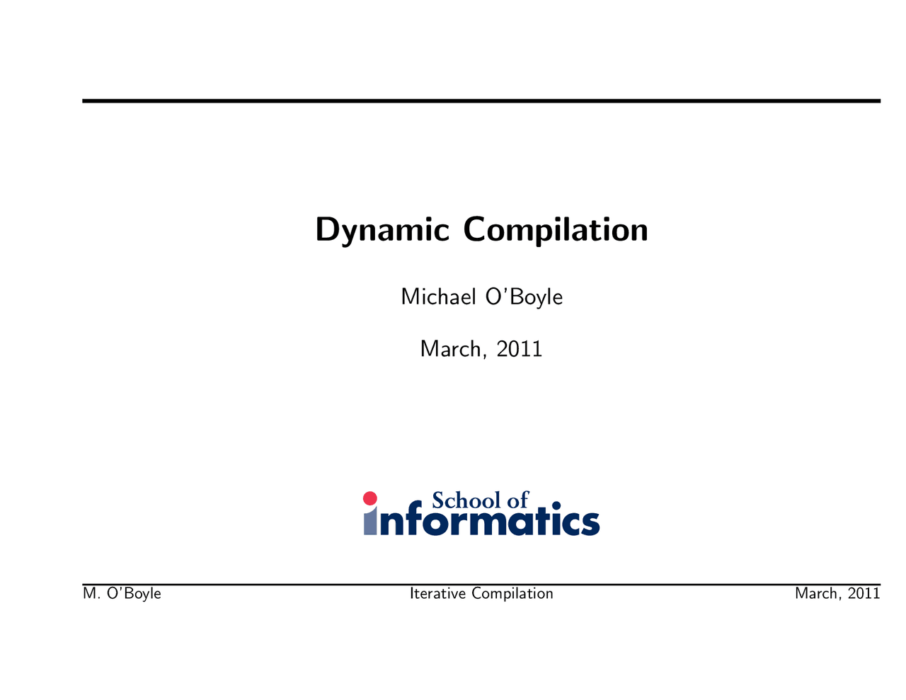Dynamic Compilation Compiler Optimisation Lecture Slides Docsity
