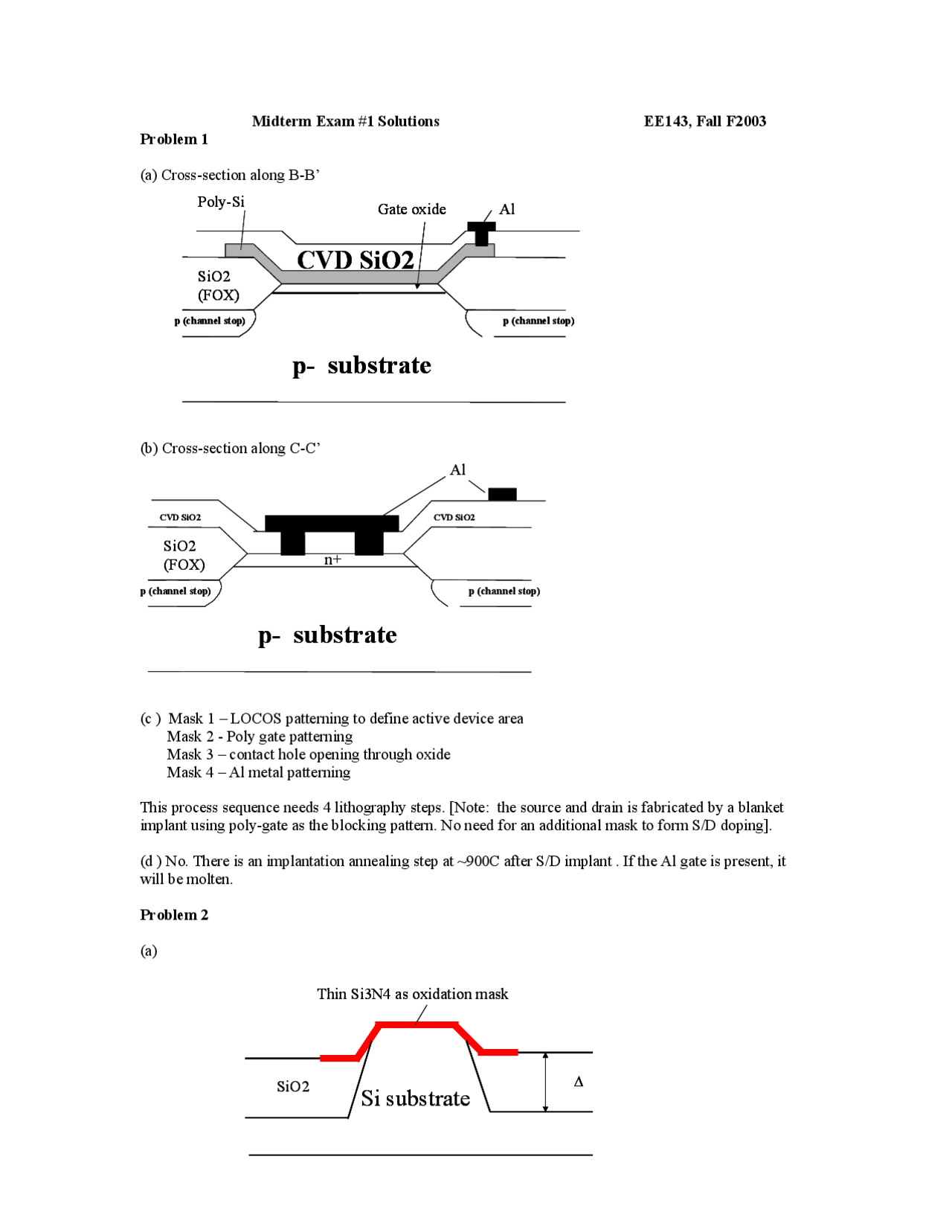 Simple Transistor Structure - Microfabrication Technology - Solved Exam ...