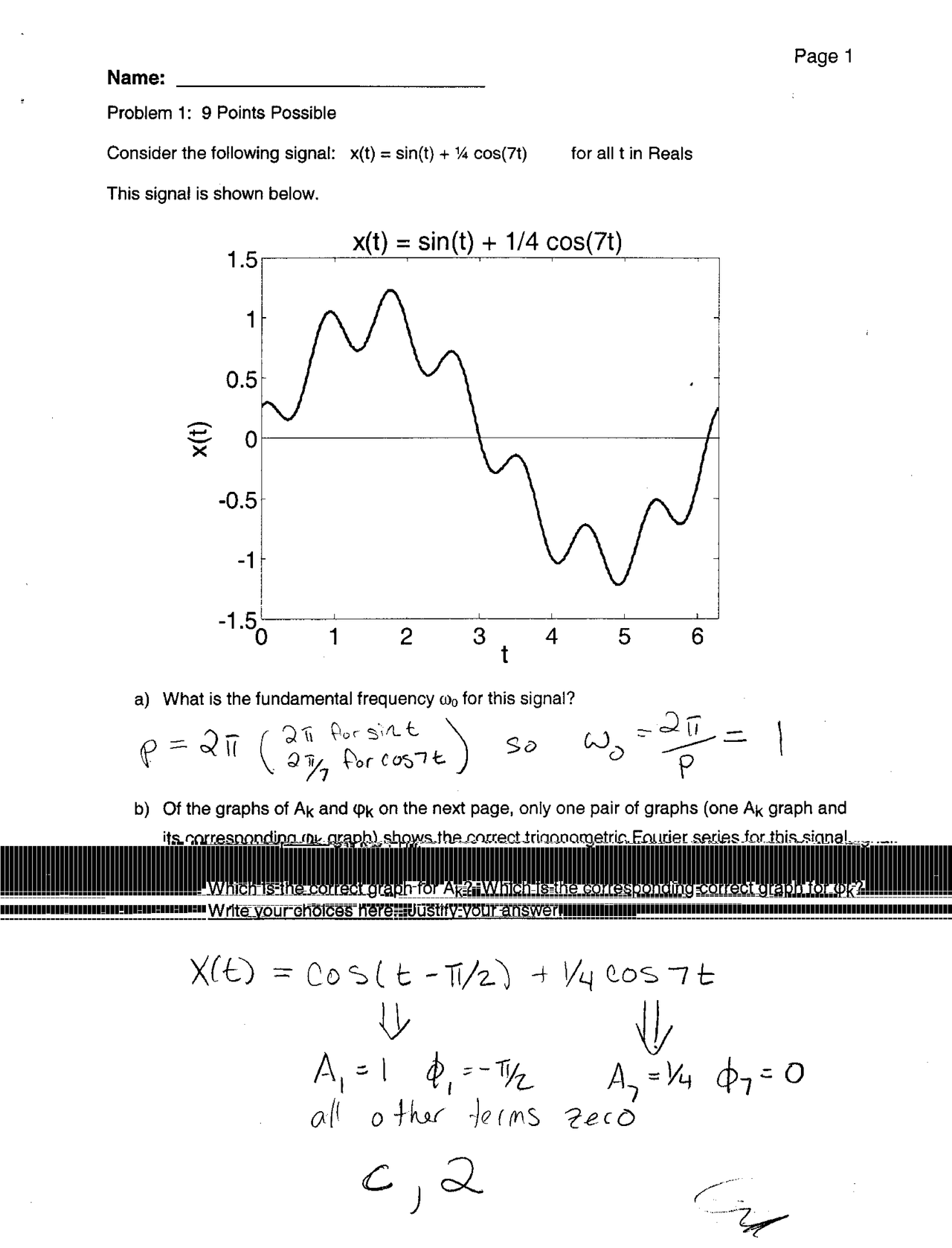 Signal Structure And Interpretation Of Systems And Signals Solved