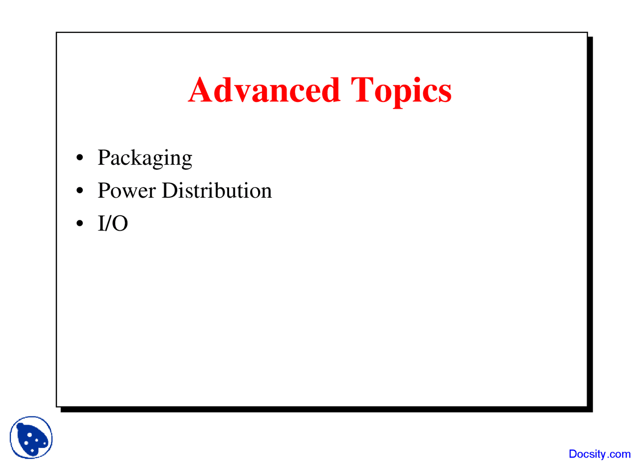 Packaging Cmos Design Methodologies Lecture Slides Docsity