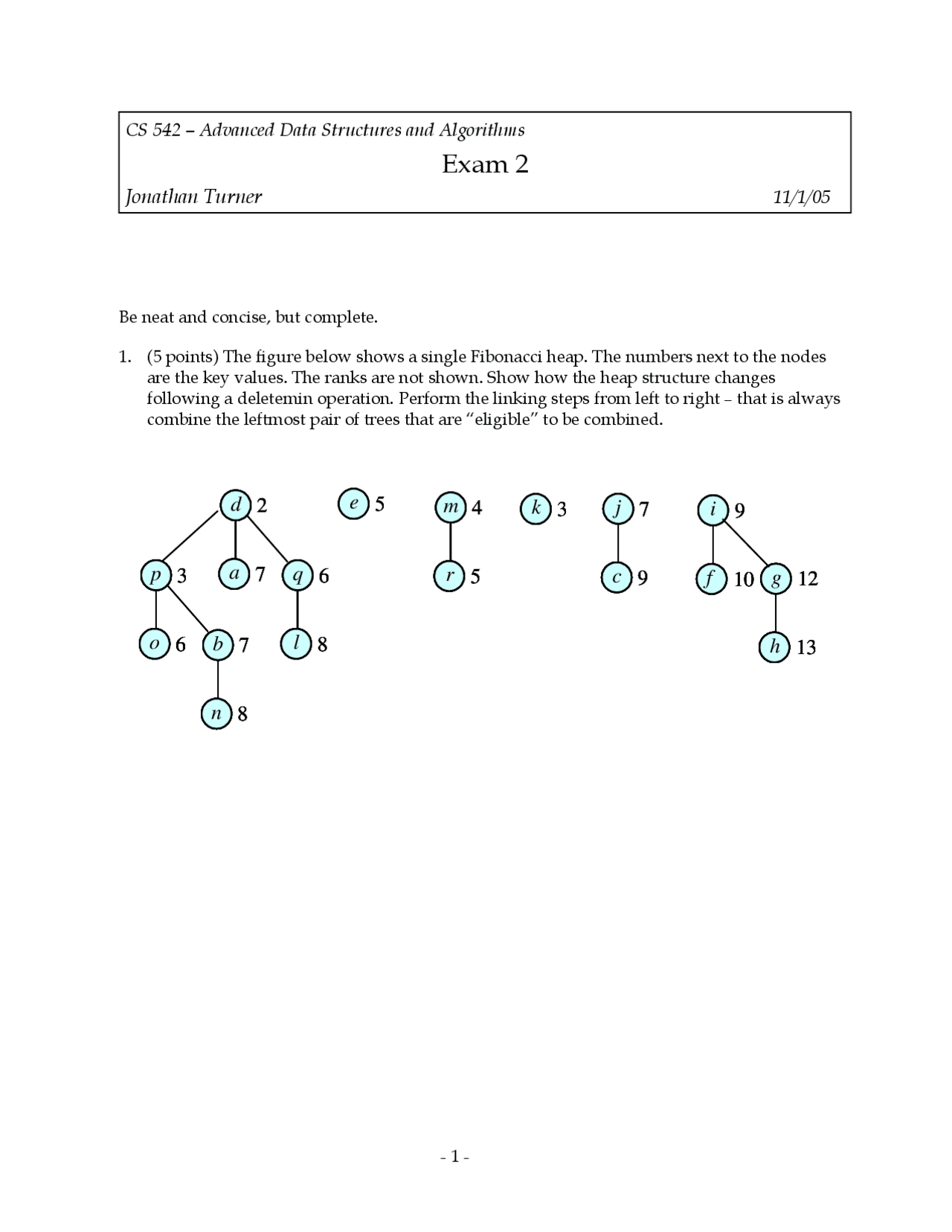 Fibonacci Heap Advanced Data Structures And Algorithms Exam Docsity 8808