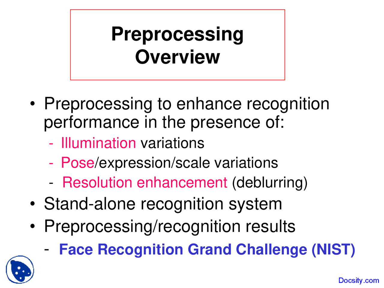 Preprocessing Multimedia Signal Processing Lecture Slides Docsity