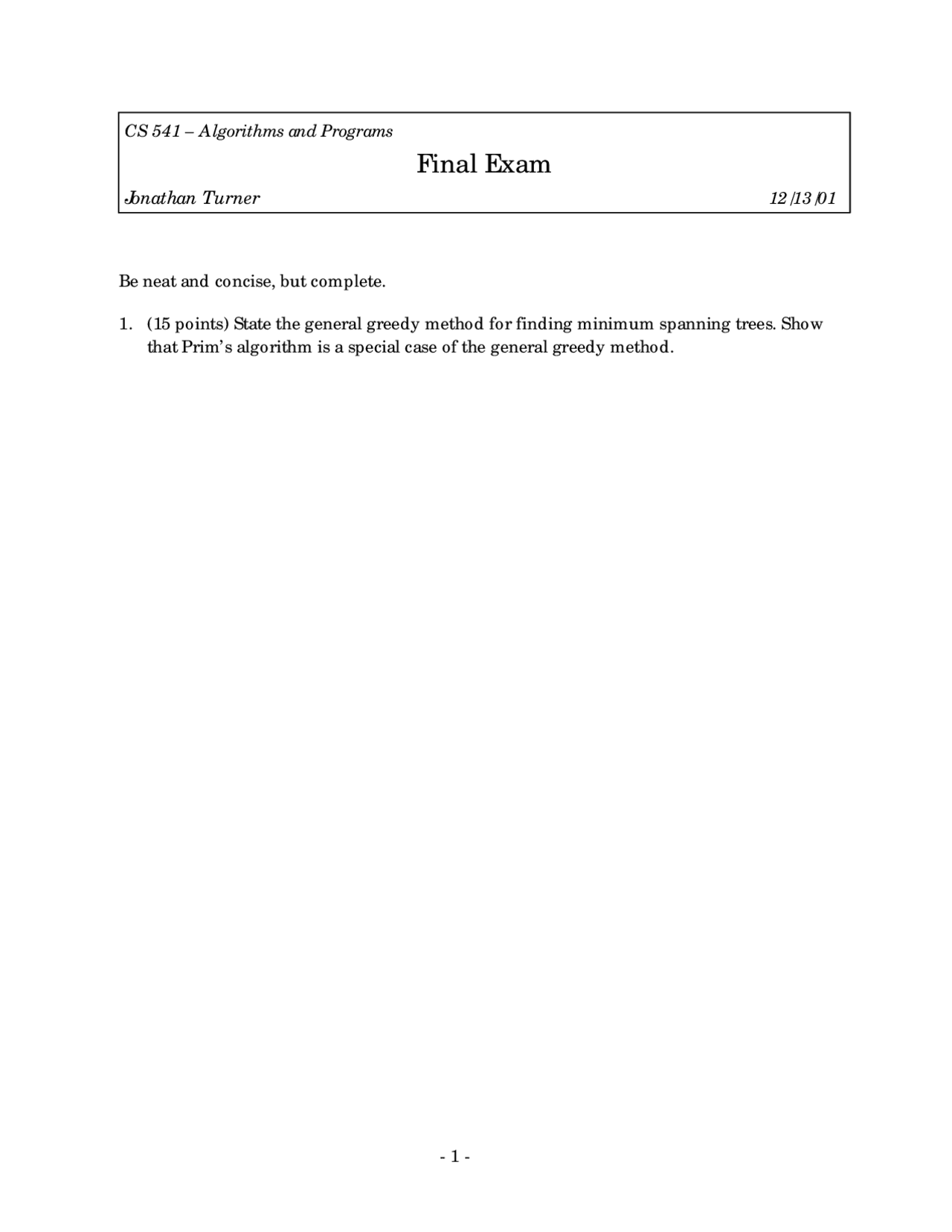 Dynamic Tree - Advanced Data Structures and Algorithms - Exam - Docsity