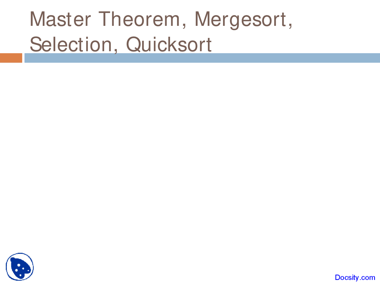 Master Theorem Introduction To Algorithms And Data Structures
