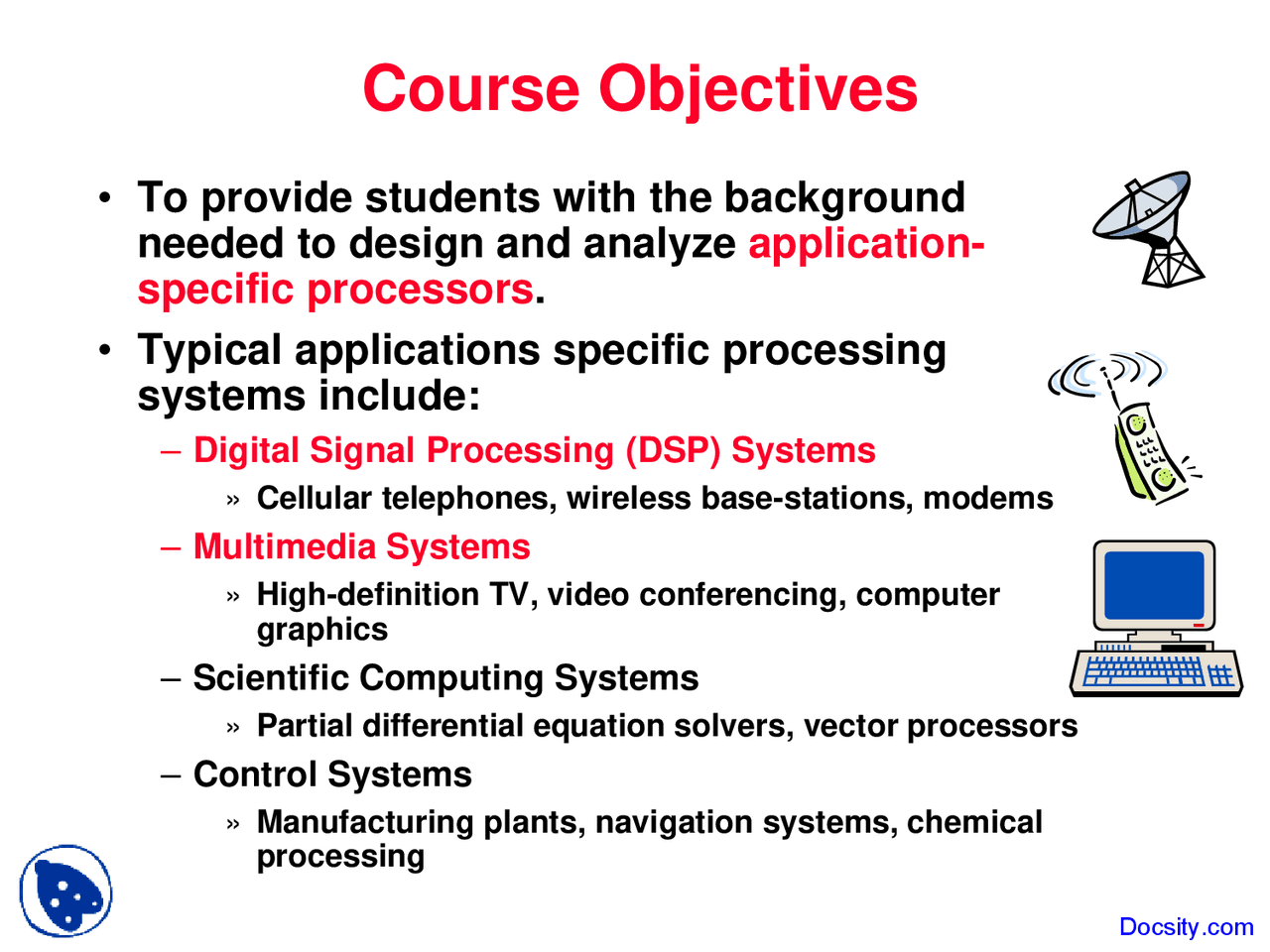 Objectives Multimedia Signal Processing Lecture Slides Docsity