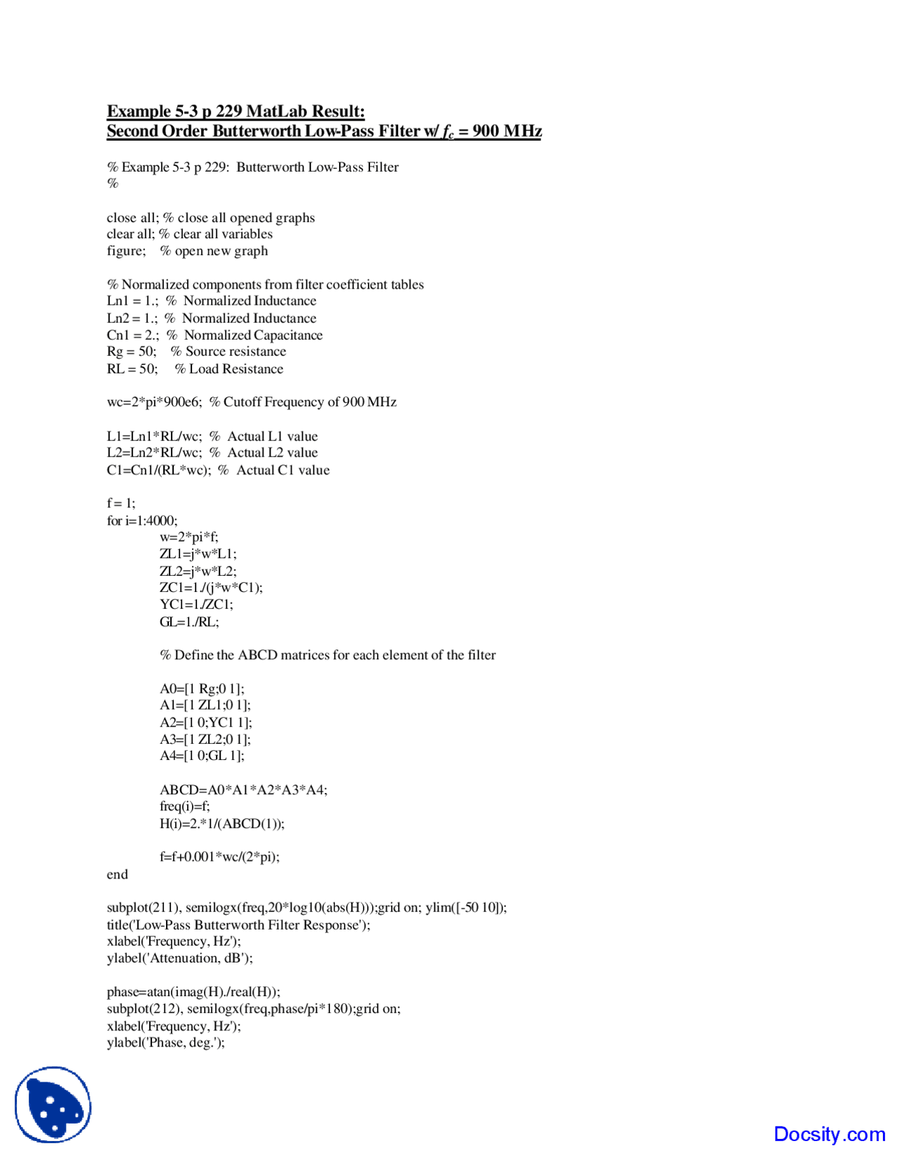 Second Order Rf And Microwave Engineering Lab Notes Docsity