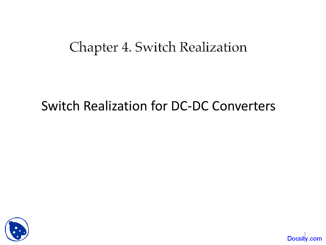 Switch Realization Power Management Of Computing Systems Lecture