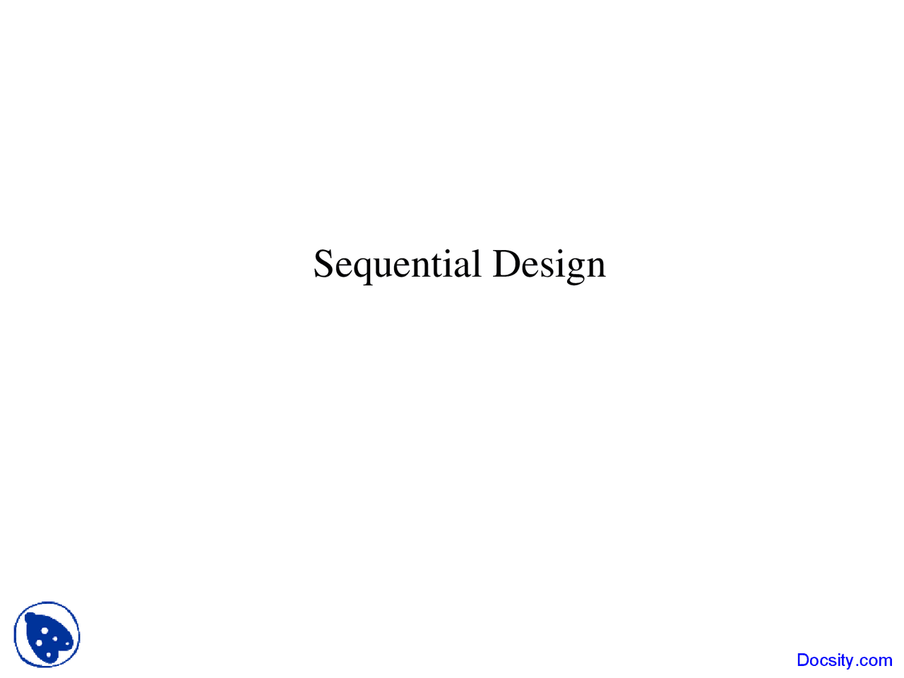 Sequential Design Computer Science Lecture Slides Docsity