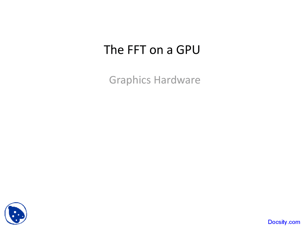 Graphics Hardware Multimedia Signal Processing Lecture Slides Docsity