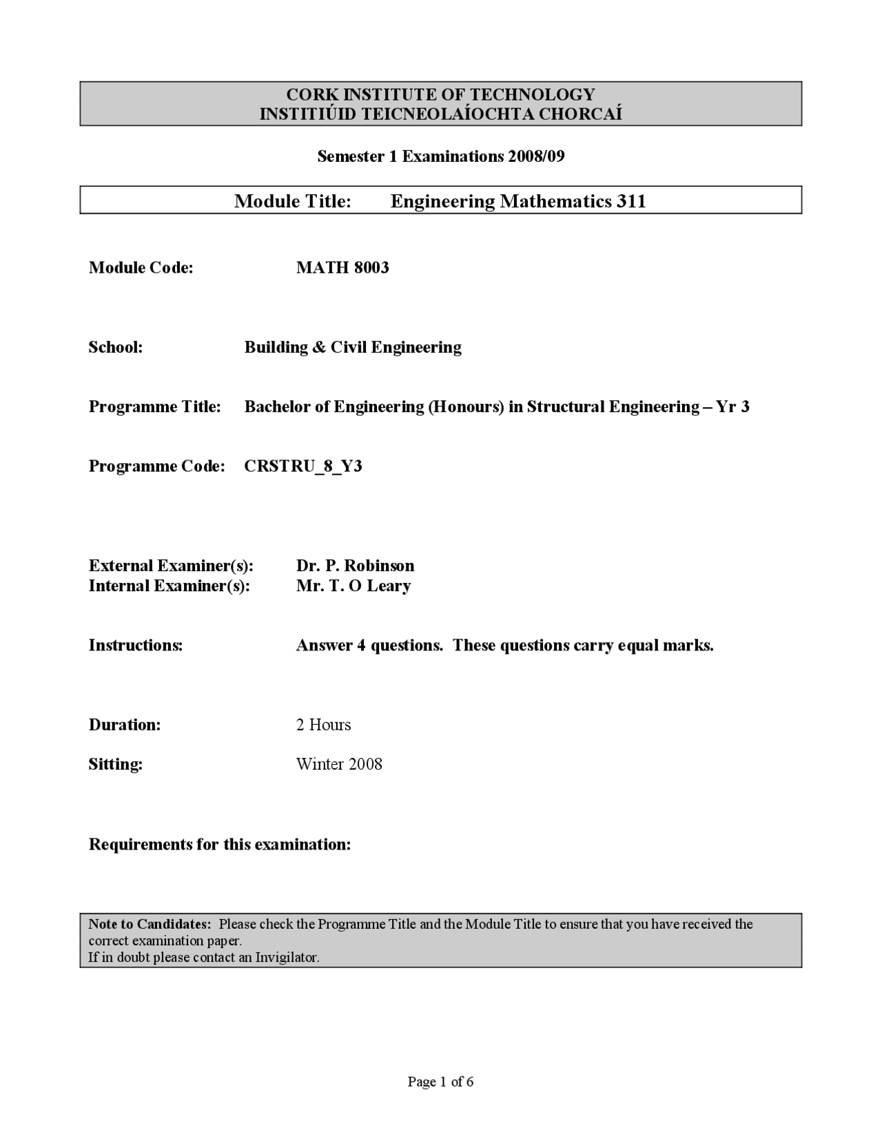 Orthogonal Matrix Engineering Mathematics Past Paper Docsity