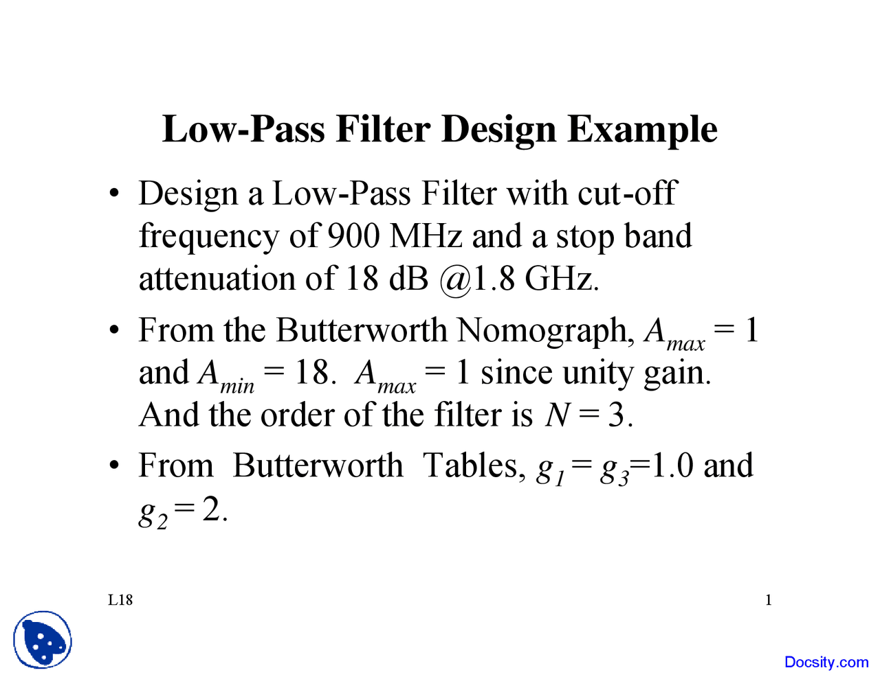 Low Pass Filter Design Rf And Microwave Engineering Lecture Slides