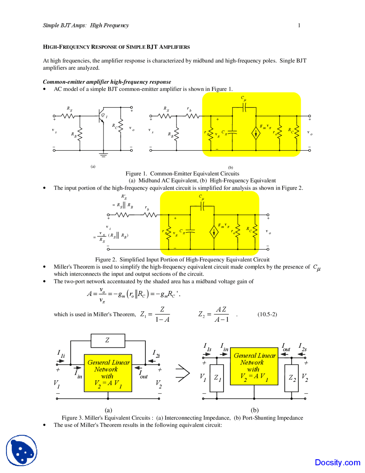 High Frequency Response Rf And Microwave Engineering Lecture Notes