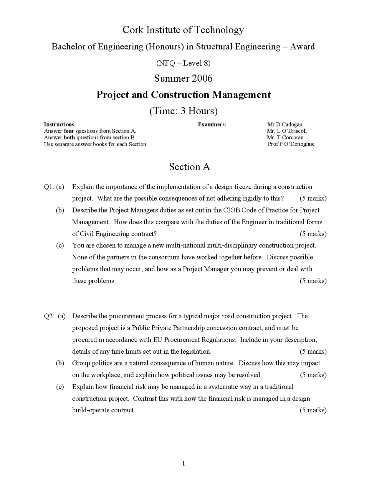 Implementation of Design Freeze - Construction and Management - Past ...