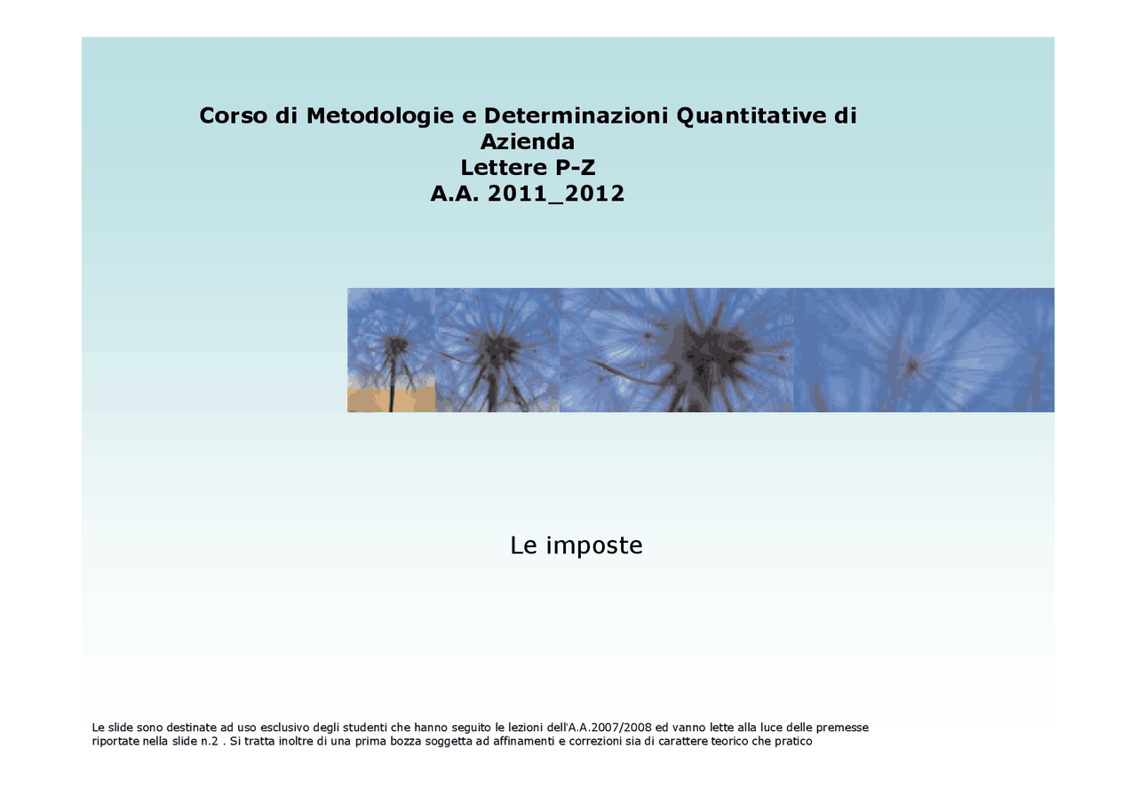 Le Imposte Slides Capalbo Docsity