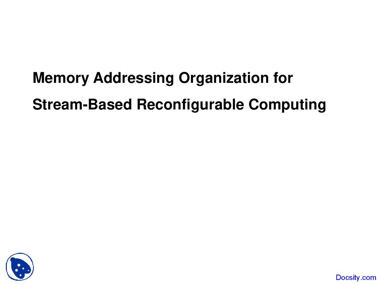 Stream Based Multimedia Signal Processing Lecture Slides Docsity