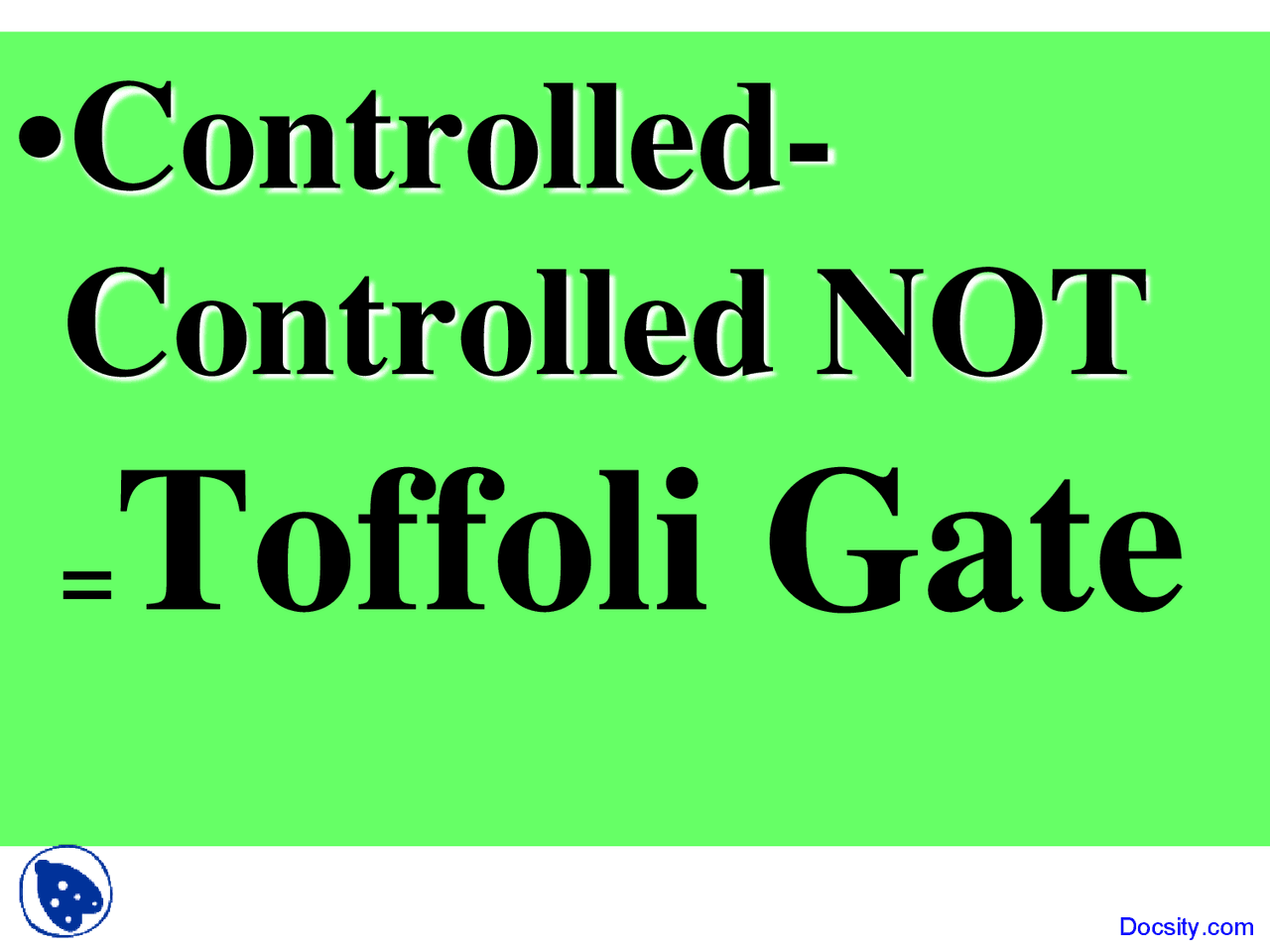 Controlled Quantum Computing Lecture Slides Docsity