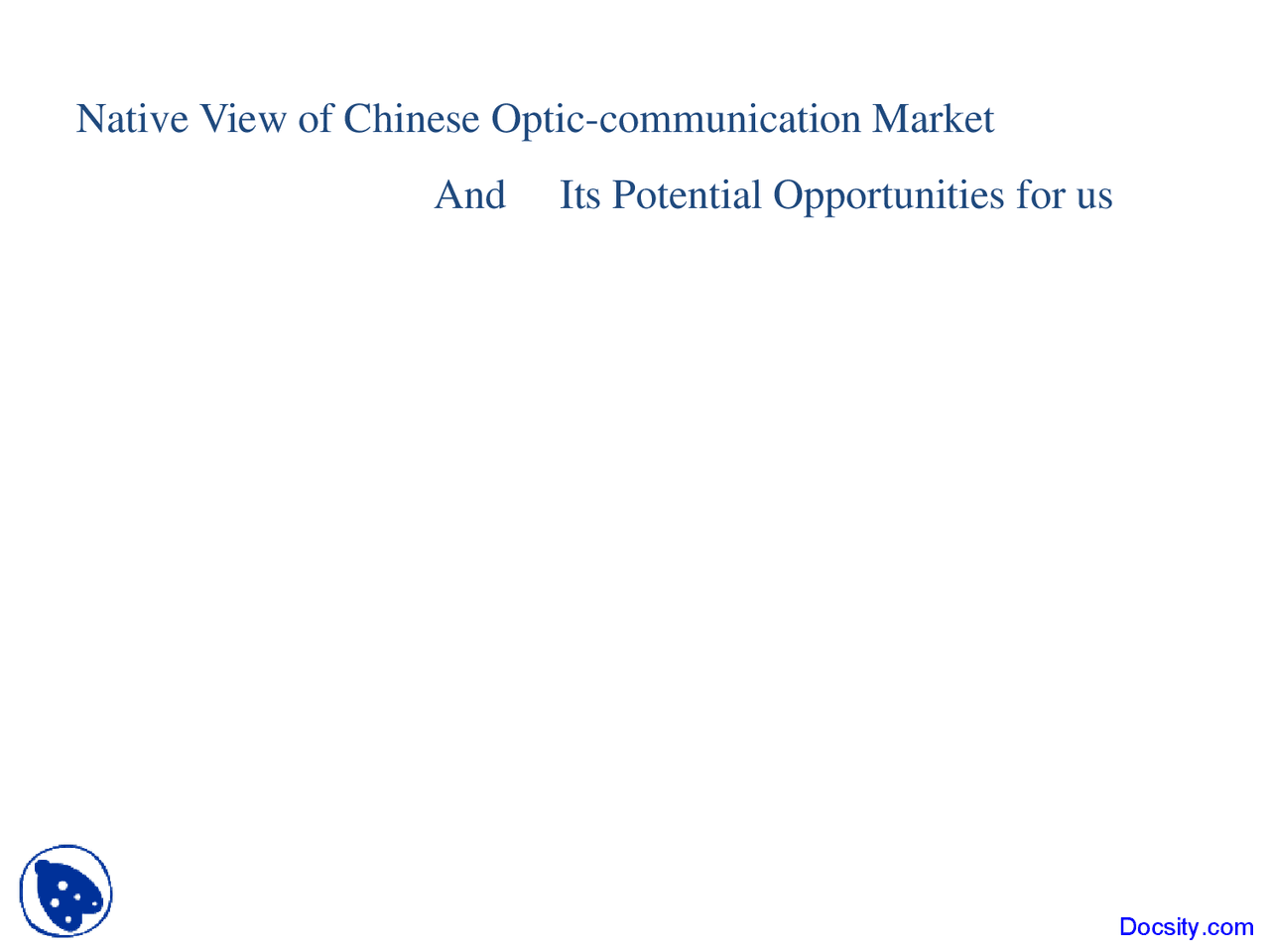 Native View Optical Communications Lecture Slides Docsity