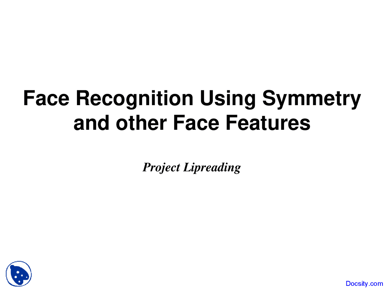 Project Lipreading Multimedia Signal Processing Lecture Slides
