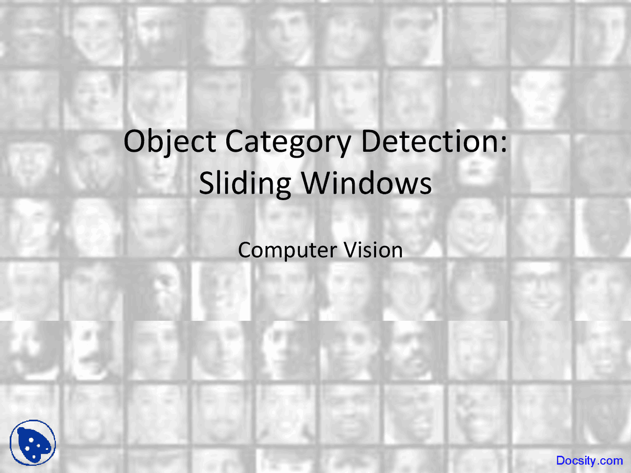 Object Category Detection Introduction To Computer Version Lecture Sli Docsity 1979