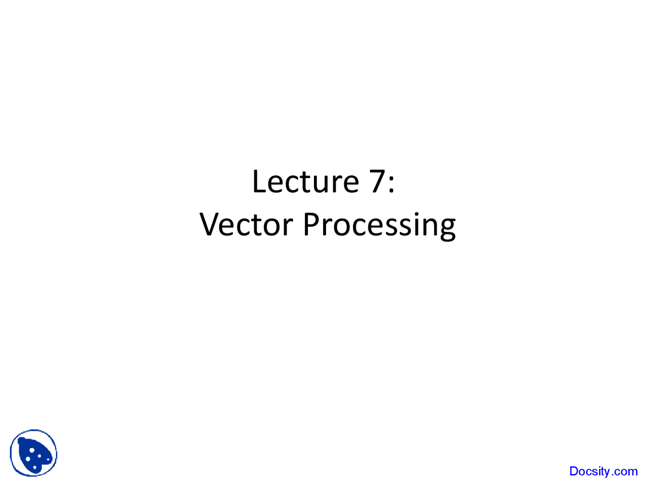Processing Multimedia Signal Processing Lecture Slides Docsity